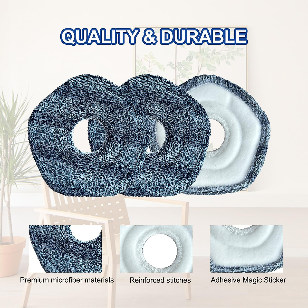 Replacement Washable Mopping Cloth Mop Pads Compatible with Eufy X10 Pro Omni and Eufy X9 Pro Robot Vacuums Cleaner Mops Accessory，9-Pack Reusable Mop Pads