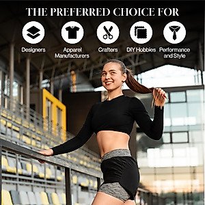 Nylon Spandex Fabric - Matte Tricot Swimsuit Fabric by The Yard - 80% Nylon, 20% Spandex - 4-Way Stretch Fabric - 60" Wide - Swimwear, Sports, Dance, Lining Fabric - 1 Yard Black Nylon Fabric