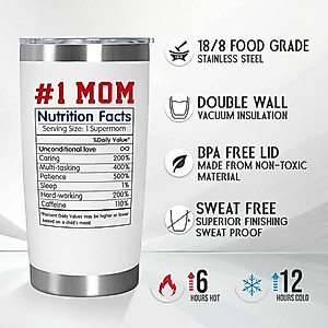 Palorix Mothers Day Gifts for Mom from Daughter Son - 20 Oz Stainless Steel Insulated Coffee Tumbler With Lid - Mother's Day Birthday Gifts For Women, Presents For Mom Stepmom