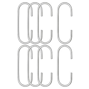uxcell C Hooks, 8Pcs 5.7'' - Aluminum Alloy C-Shaped Hanger Hook, C Hooks for Hanging Clothes Towels Shoe Scarf Bag (Silver)