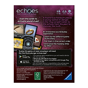 Ravensburger Echoes The Cursed Ring Audio Murder Mystery Game for Adults and Kids Age 14 Years Up
