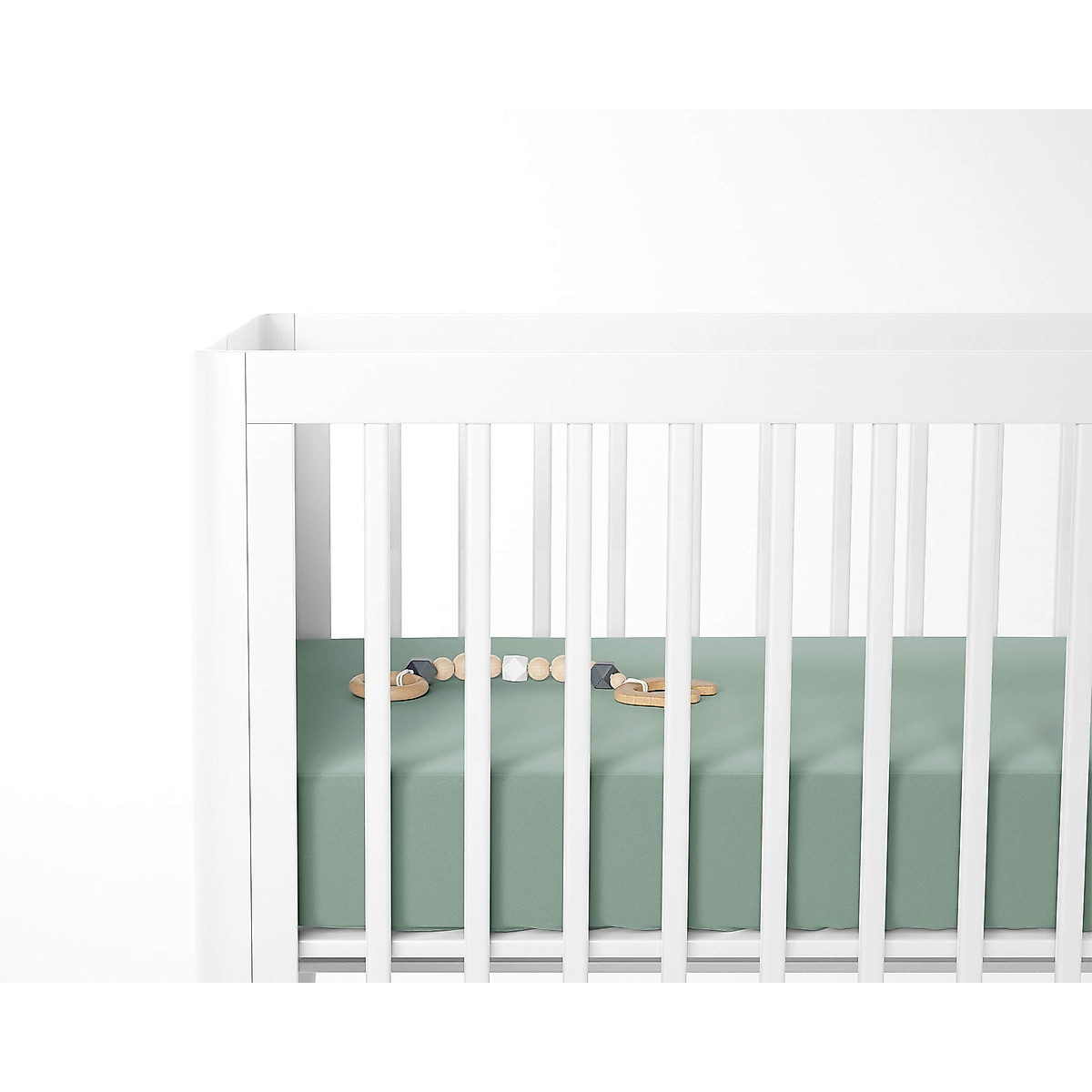 One Kind Premium Bamboo Jersey Fitted Mini Crib, Pack N Play, Playard Sheets for Baby Boys or Girls (Eucalyptus)