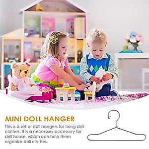 Toddmomy Ken Doll Clothes Doll Clothes Rack 10pcs Metal Mini Clothes Hangers Clothes Holders Miniature Metal Hangers for Gown Dress Closet House Accessories Doll Clothes Hangers Black Felt Hangers