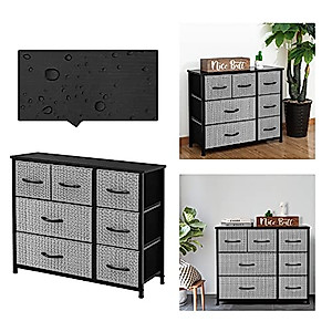 AZL1 Life Concept Dresser Storage Furniture Organizer-Large Standing Unit for Bedroom, Office, Entryway, Living Room and Closet-7 Removable Fabric Drawers, Black and White