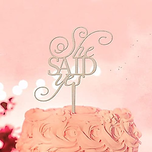 She Said Yes Engagement Wedding Caketopper Personalised Wedding Party Decor Bride To Be Mr & Mrs Figures Engagement Gifts Rustic Wood