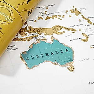 Luckies of London | Scratch Off World Map Original | Travel Map To Track Travels | World Map Wall Art For Office Decor | Scratch Art For Adults | Travel Journal Alternative | Travel Gifts | Large