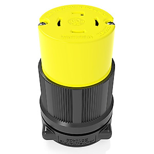 Journeyman-Pro 2713 30 Amp, 125/250 Volt, NEMA L14-30R, 3P, 4W, Locking Plug Connector, Black Industrial Grade, Grounding 7500 Watts Generator Rating (L14-30R (Female Plug))