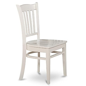 East West Furniture BOGR5-WHI-W 5 Piece Dining Room Furniture Set Includes a Round Kitchen Table and 4 Dining Chairs, 42x42 Inch, Linen White