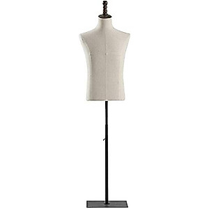 Tailors Dummy Mannequins Adjustable Metal Male Mannequin Torso Body Busts with Black Stand Manikin Model Dummy for Clothing Display Dressform Mannequin
