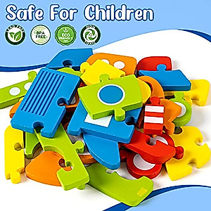 Wooden Vehicle Puzzles Toy Gift for 1, 2, 3 Years Old Boys Girls, Toddler Best Birthday Gift with 6 Vehicle Baby Montessori Color Shapes Learning Puzzles - Kids Educational Developmental Toys