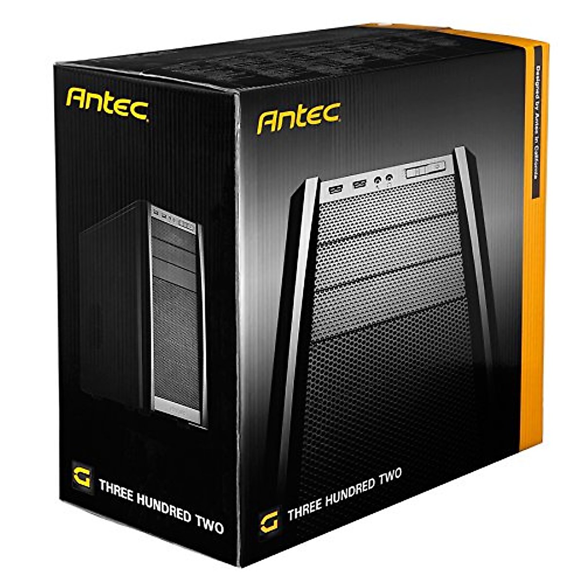 Antec Gaming Series Three Hundred Two Mid-Tower PC/Gaming Computer Case with 9 Tool-Less Drive Bays, 2 SSD, 120/140mm Fans x 2 Pre-Installed, 4 Fan Mounts for ATX, M-ATX and Mini-ITX,Black