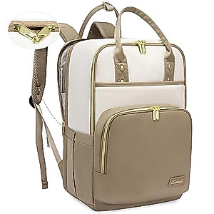 LOVEVOOK Laptop Backpack for Women 15.6 Inch, Travel Backpack Personal Item Size Carry On Bag, Women’s Computer Backpack Work Laptop Bag With Water-Resistant, College Backpack Teacher Nurse Bag, Khaki