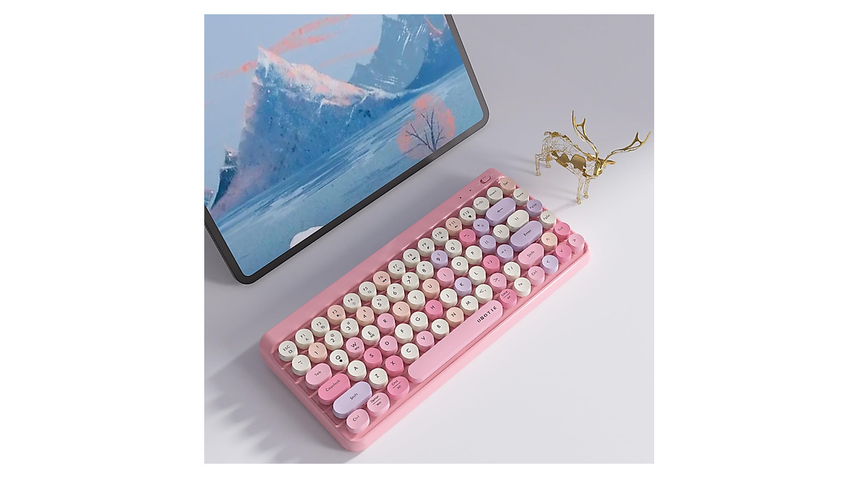 UBOTIE Colorful Wireless Bluetooth Mini Keyboard for PC & Phone