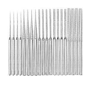 Luo ke 20 Pcs 𝐃𝐢𝐚𝐦𝐨𝐧𝐝 Mounted 𝐁𝐞𝐚𝐝 𝐑𝐞𝐚𝐦𝐞𝐫, 5 Different Shapes Diamond Drill Bit, 1/8 Inch Shank Diamond Grinding Tool for Dremel Rotary Tool