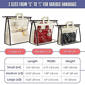 Purse Storage, Handbag Organizer, Dust Protector Bag, 10 Pack, 3 Sizes, Plastic, Clear Bags For Purses And Handbags, Bulk Closet Organizers, Anti Duster Covers, Designer Dustbag Cover | Houseables