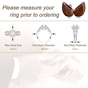 Wooden Ring Box Heart Shaped Ring Box for Wedding,Proposal,Engagement Ring Box,Wood Ring Case Wood Ring Holder Gift (True Love Eternal Black Walnut)