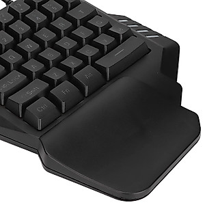 LISND One Handed Keyboard, Plug and Play One Handed Gaming Keyboard Ergonomic Design Wide Compatibility for Dorm for Game for Home