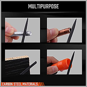 HORUSDY 6-Pieces Needle File Set, Hand Metal Files, Alloy Strength Steel Include Flat, Flat Warding, Square, Triangular, Round, and Half-Round File.
