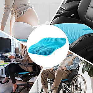 JLD Gel Seat Cushion for Long Sitting Breathable Honeycomb Design Pain Relief Egg Seat Cushion, Gel Enhanced Seat Cushion, Non-Slip, Egg Sitter Support Cushion, for Home Office Chair Cars Wheelchair