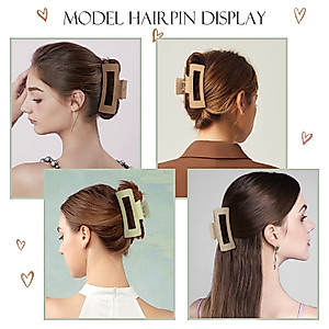 Mandydov 8 Pcs Large Hair Claw Clips 4.1" Non-slip Big Square Matte Hair Claw Clips for Women, Strong Hold Banana Clips for Thick Thin Hair