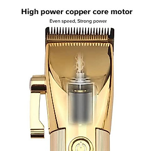 BR Barbers Hair Clippers Gold for Men Full Metal Cordless Close Cutting T-Blade Trimmer with LED Display Professional Barbershop Barber Clipper Set Shaver Trimmer Razor Kit