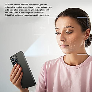 i14pro max Android 11 4G Unlocked Smartphone, Unlocked Phone 6GB RAM+64GB ROM, 6.1in HD Screen Cell Phone Gifts For Kids Seniors Backup Phone, 8MP+16MP Camera, Face Unlock, GPS 4000mah Battery(Black)