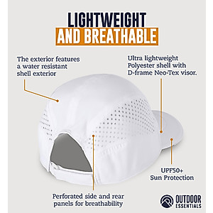 Running Hat for Men - Dry Fit Running Cap for Women, Tennis Hats, Breathable Hat, Workout Cap for Baseball,Sweat Wicking Hat White