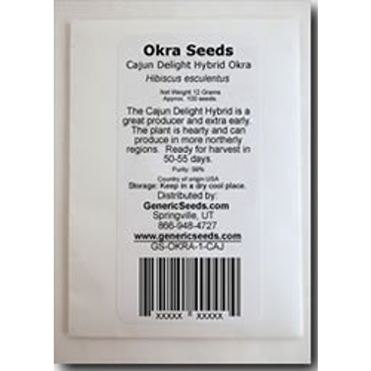 Cajun Delight Hybrid Okra Seeds - Hibiscus Esculentus - 1 Grams - Approx 18 Gardening Seeds - Vegetable Garden Seed