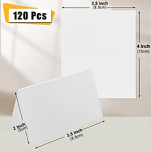 120 Pcs Blank Place Cards for Table Seting - Name Cards White, Table Place Cards for Dining, Party, Wedding, Tent Cards Fold 3.5×2 Inches