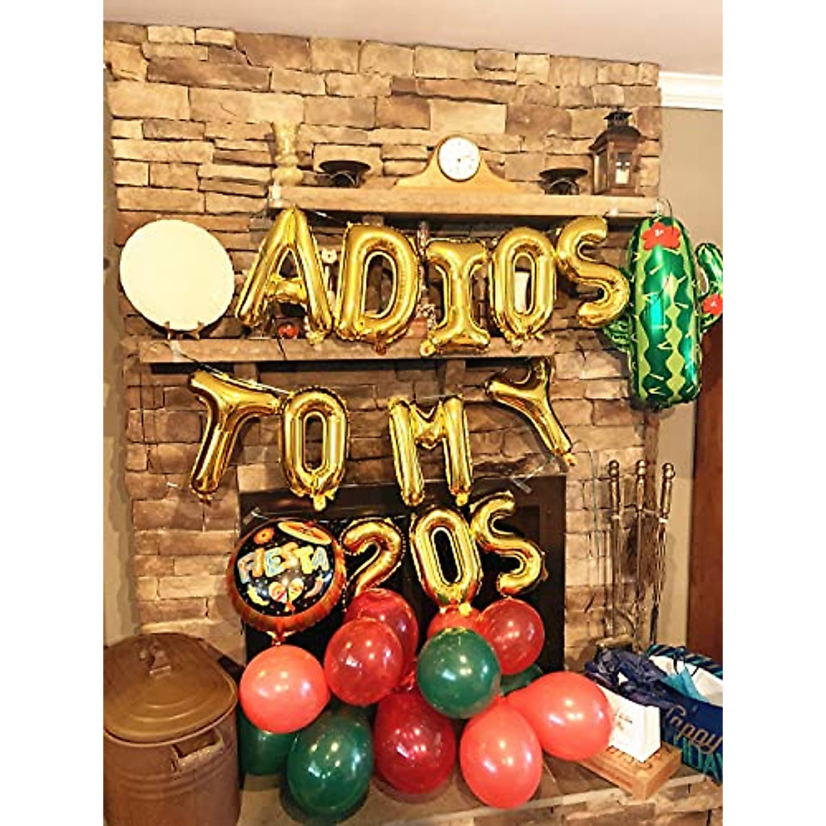 JeVenis 3 PCS Adios To My 20S Balloon 30th Birthday Party Decor Taco Bout 30 Balloons Mexican 30th Birthday Fiesta 30 Birthday Decor Cactus Balloon