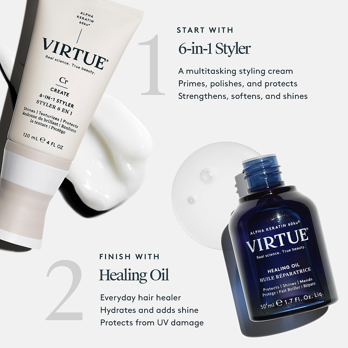 Virtue 6-in-1 Hair Styler, Styling Cream