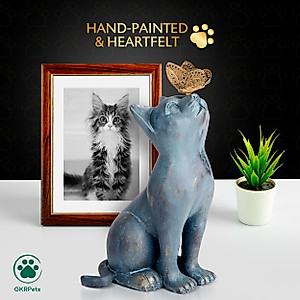 Small Cat Urn for Ashes, Hand-Painted Pet Urns for cats, Small Urn for Cat, Suitable for Small Pets 10lbs or less, Secure and Leak-Proof, Thoughtful Memorial Keepsake Gift - 7.5" x 4" x 3.25"