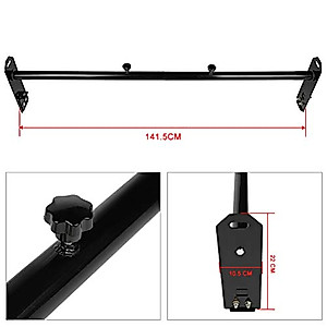 ECCPP Adjustable Van Ladder Rack Hightop 2 Bars Roof Rack fit for Chevy Express 2500 for Dodge for Ford E-250/350 for GMC Savana with Rain Gutters Heavy-Duty Steel Pickup Truck Ladder Rack