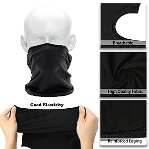 JANSONG Pack of 2 Balaclava Ski Mask Face Hat for Men Women Windproof Breathable Outdoor Airsoft Motorcycle Sun Black Riding Snowboarding Running