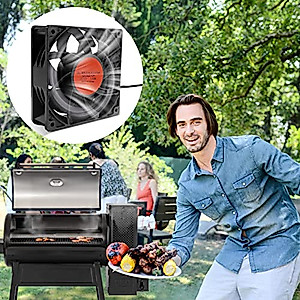 Upgraded Precision Control Fan Replacement for Char-Griller Gravity Fed 980 Charcoal Grill, 3800RPM Turbo Fan Helps Grill Reach Set Temperature Quickly (120mm)