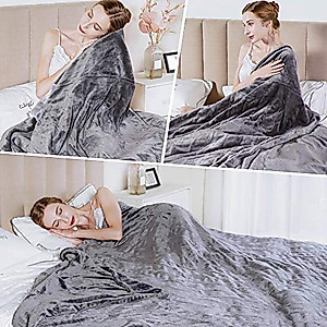 Sunvivi Heated Blanket King Size, Heating Electric Throw Blanket Dual Control, 5 Years Warranty, 10 Heat Settings, 12 Hours Auto Off, Machine Washable, ETL Certified, Overheating Protection, Grey