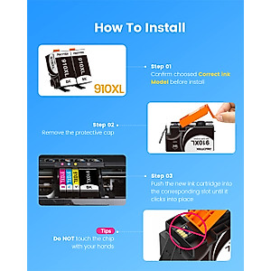 PACITEK 910XL Compatible Black Ink Cartridge Replace HP 910 Ink, Work with HP OfficeJet 8025e 8035e 8025 8035 8028 8022 8020 Printer