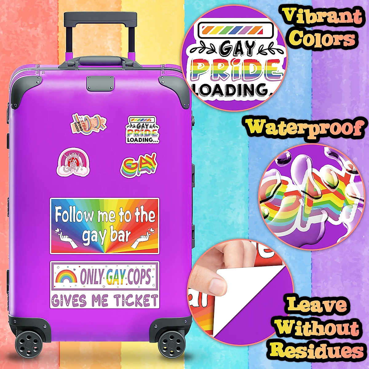 76 PCS Original Funny Gay Prank Bumper Stickers, Funny LGBT Gay Stickers for Cars Decals Motorcycle Truck Vehicles Luggage Funny Stickers for Adults Funny Bumper Stickers