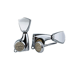 Guyker 6Pcs Guitar Locking Tuners (3L + 3R Handed) – 1:21 Lock String Sealed Tuning Key Pegs Machine Heads with Keystone Knob Replacement for LP, SG, TL Style Electric or Acoustic Guitars – Chrome