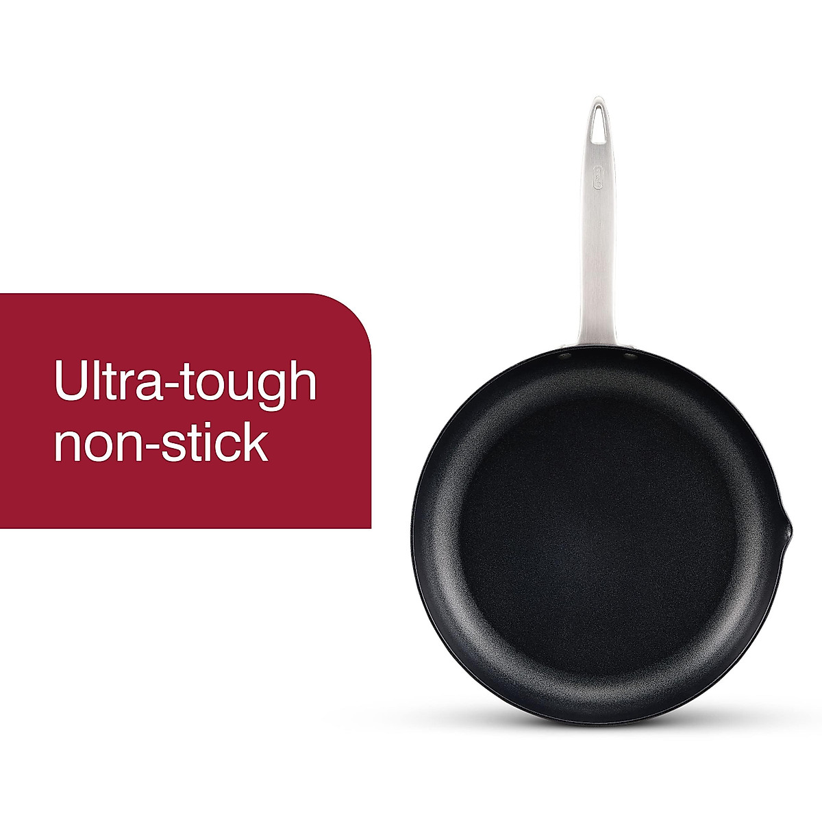 Zyliss Ultimate Pro Nonstick Frying Pan - Hard Anodized Frying Pan with Pour Spout - Non-Stick Stainless Steel Pan - Scratch-Resistant and Dishwasher-Safe Cookware - 11 inches