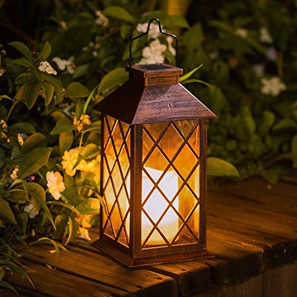 TAKE ME Garden Solar Lights Decorative Candle Solar Lantern and Leaf Solar Lantern