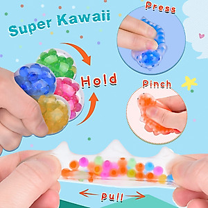 LEEHUR 48PCS Kawaii Squishies Mochi Squishy Toys for Party Favors Goodie Bags Stuffers, Stress Relief Squeeze Squishy Fidget Toys for Classroom Prizes Birthday Easter Egg Fillers with Storage Bag