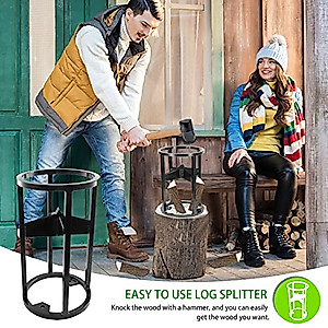 Dardoo Log Splitter Wood Splitter Firewood Splitter, 9" Manual Log Splitting With Square tube Made from Alloy Steel Point for Outdoor Indoor