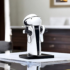 General Fantasy PS VR2 Headset Holder, PS VR2 Accessories Include PS VR2 Headset and Controllers Hanger with 2-in-1 USB C Charging Cable with Cable Ties - White