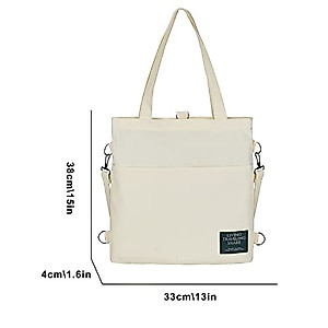 WULIQIUQIU Women's Hobo Bag Canvas Shoulder Bag with Zipper Casual Crossbody Large Capacity Handbag Tote Travel Bag Beige