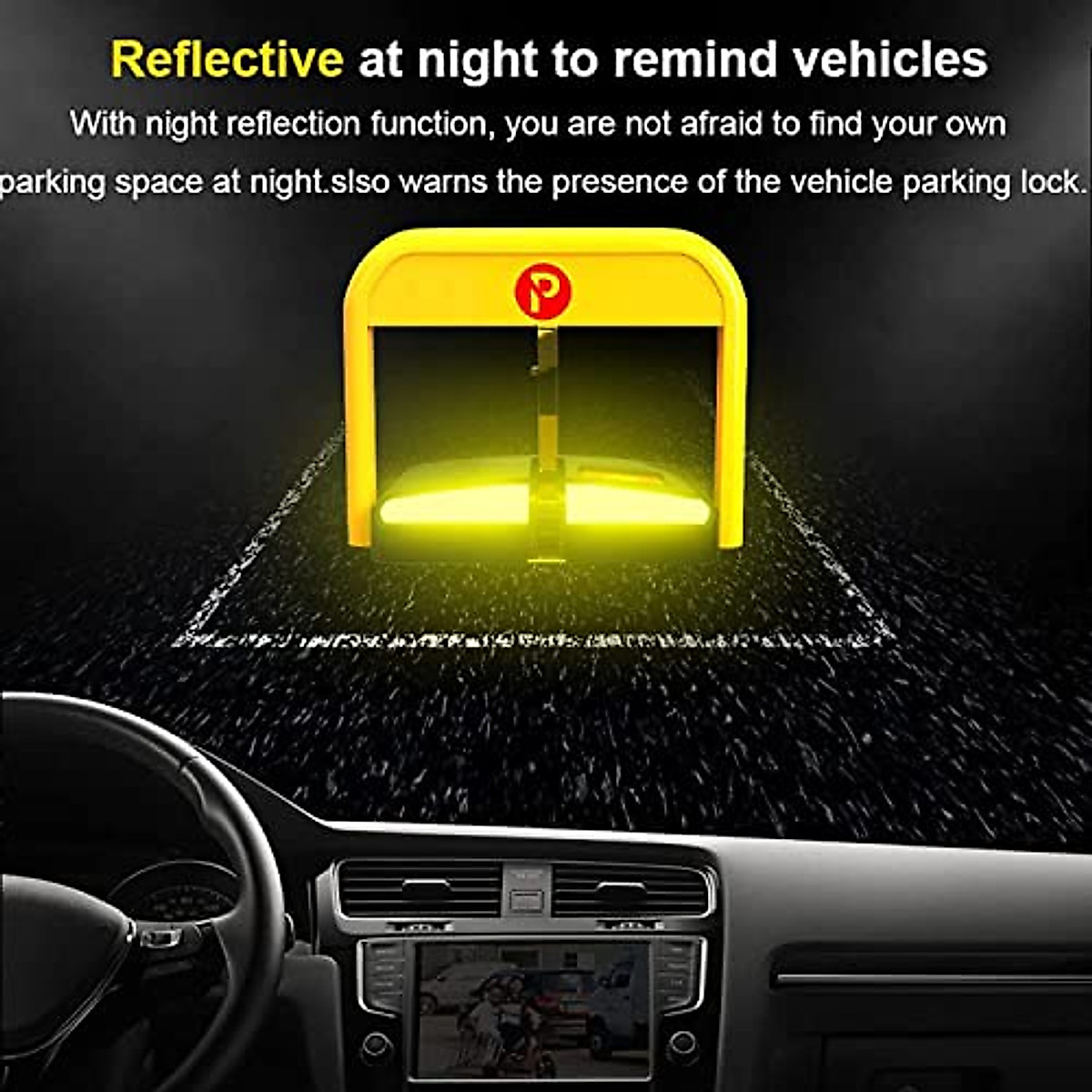 Smart Lock Parking Bollard, Parking Space Lock Folding Parking Barrier, Car Park Driveway Guard Saver Automatic Barrier Remote Controlled for Home, Business, Office