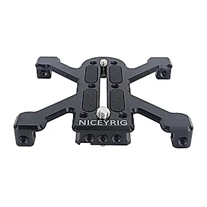 NICEYRIG Quick Release Plate for Arca-Swiss Standard Applicable for Large DSLR and Mirrorless Camera, with Four Feet Stabilty Support - 520