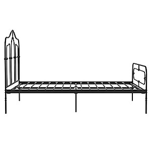 Mr. Kate Primrose Metal Bed with Secured Slats, Headboard and Footboard, Queen Size Frame, Black