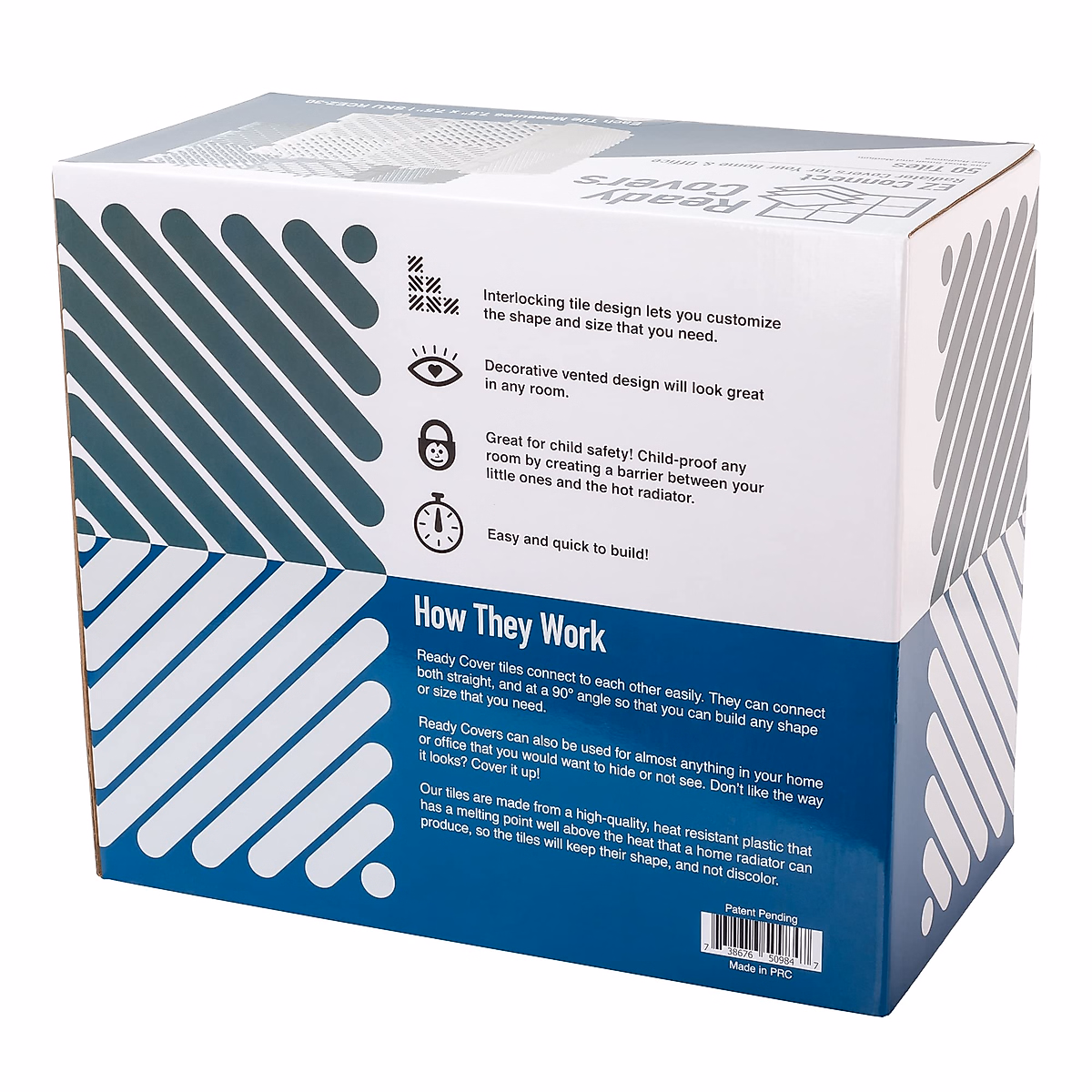 Ready Covers EZ Connect Cover- Vented Safety Steam Radiator Cover/Protective Heating Cabinet for Home & Office: Easy Snap Connection. Not just For Radiators, Cover Just About Anything (50, Charcoal)