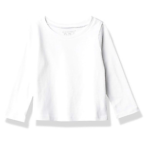 The Children's Place baby girls And Toddler Long Sleeve Basic Layering T-shirt T Shirt, White 2 Pack, 3T US